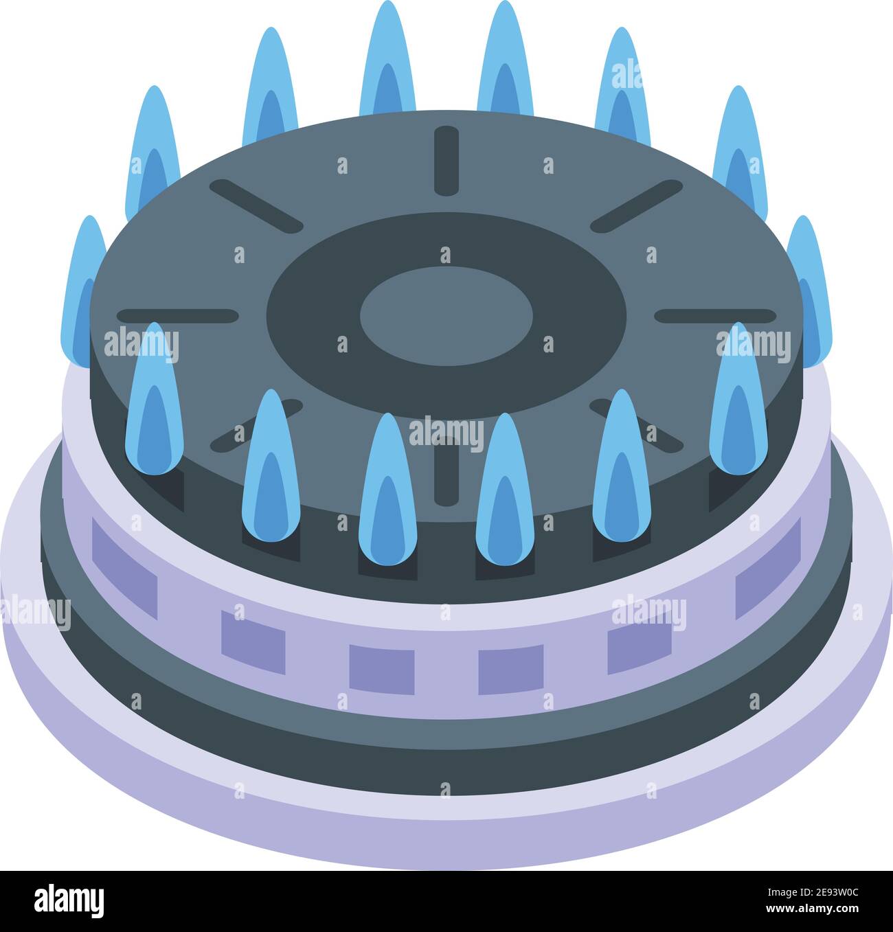 Propane burning gas stove icon. Isometric of propane burning gas stove ...