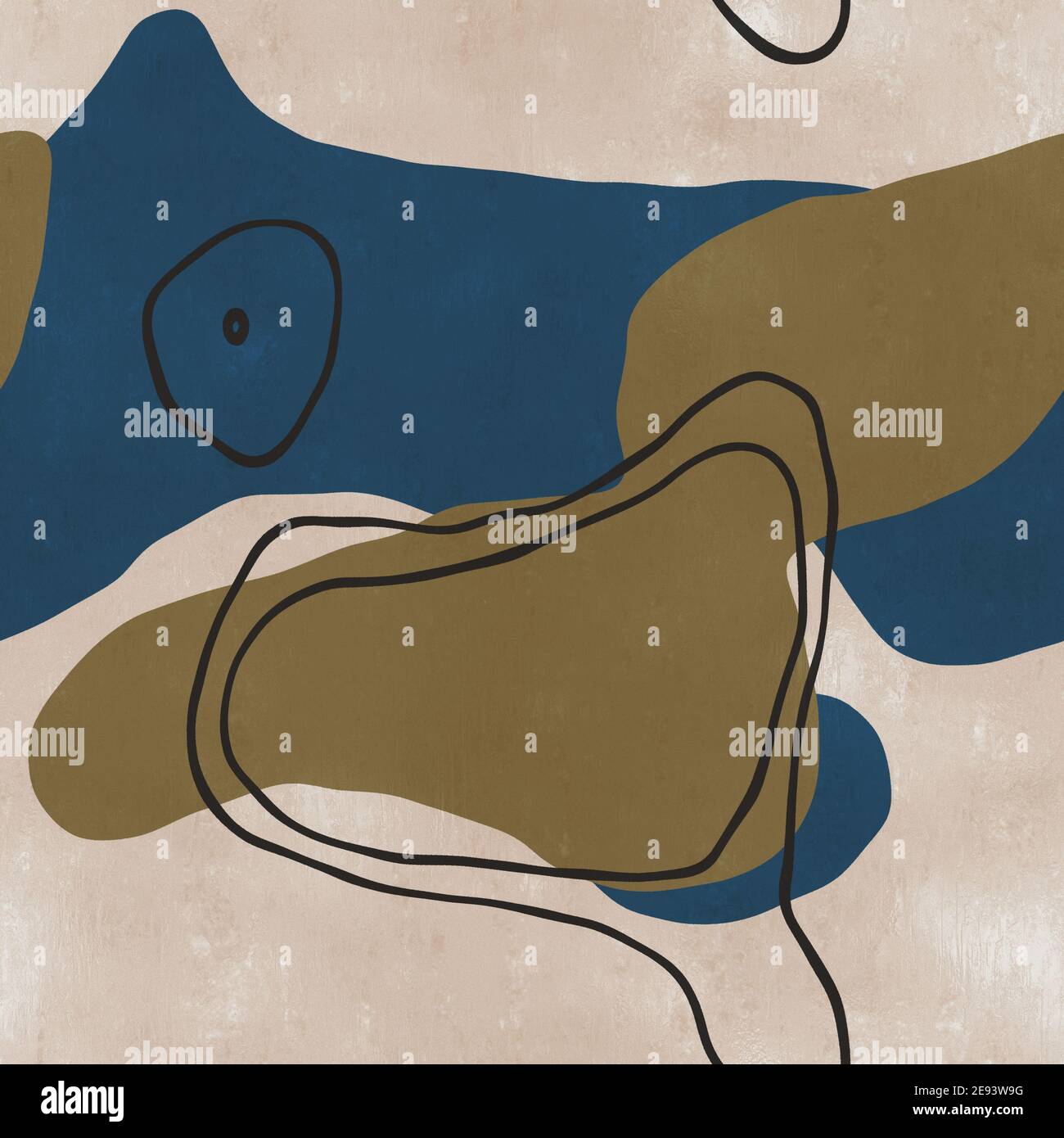 Seamless organic rounded curvy shapes naive design Stock Photo - Alamy