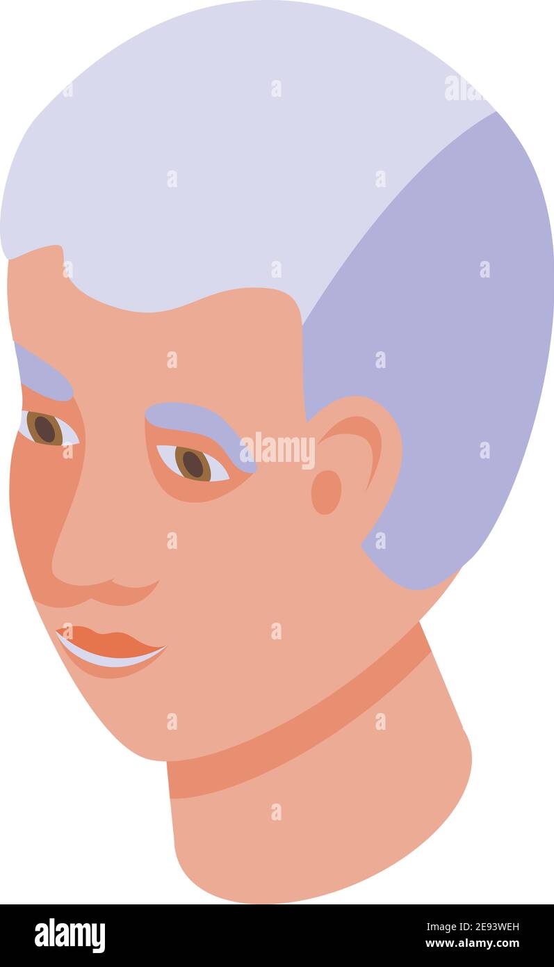 Old smiling man icon. Isometric of old smiling man vector icon for web ...