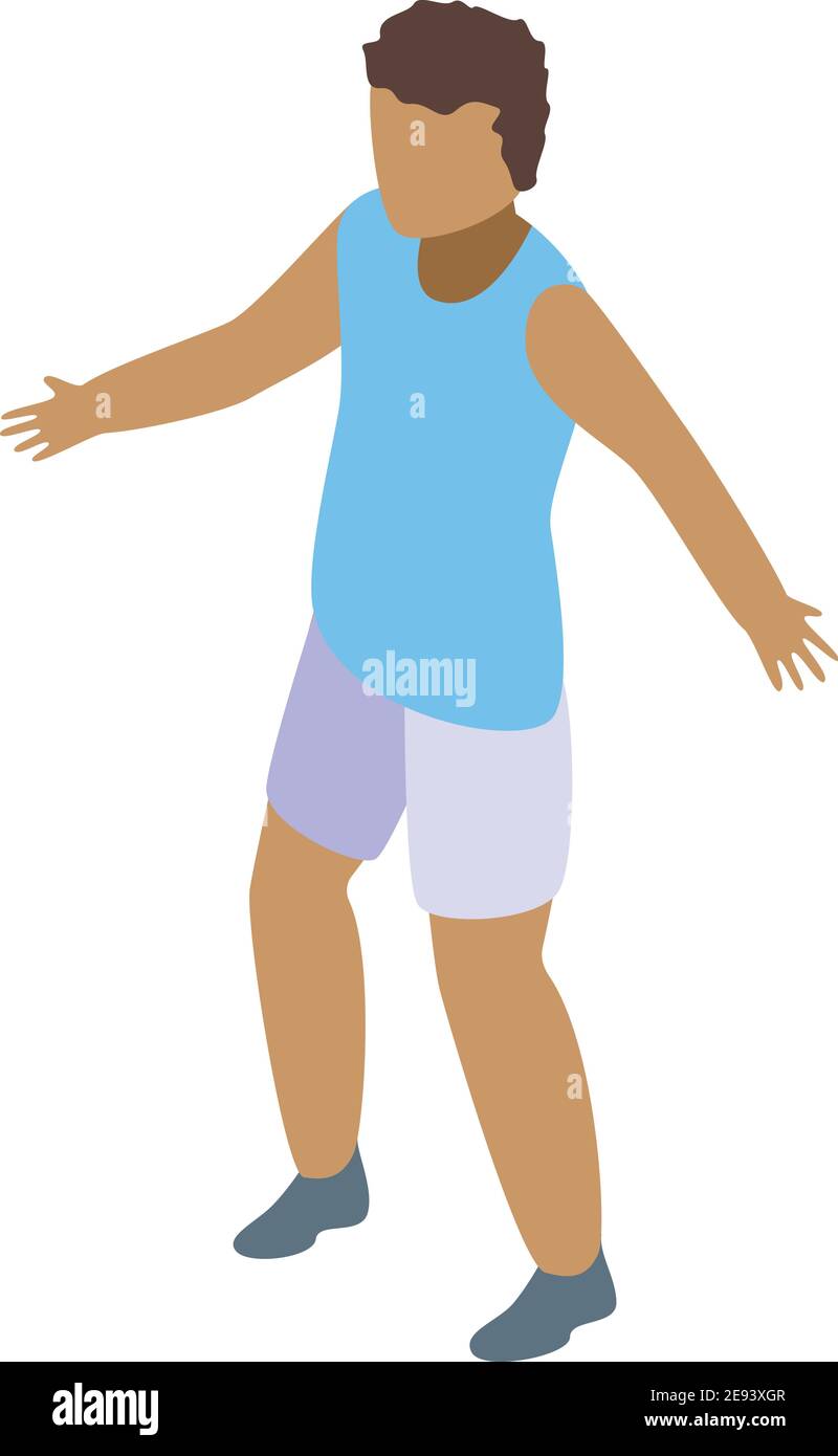 Boy basketball player icon. Isometric of boy basketball player vector ...