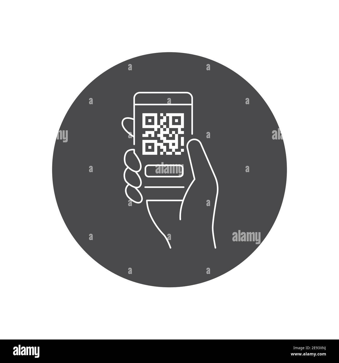 Mobile application, QR code scanning in smartphone black glyph icon ...