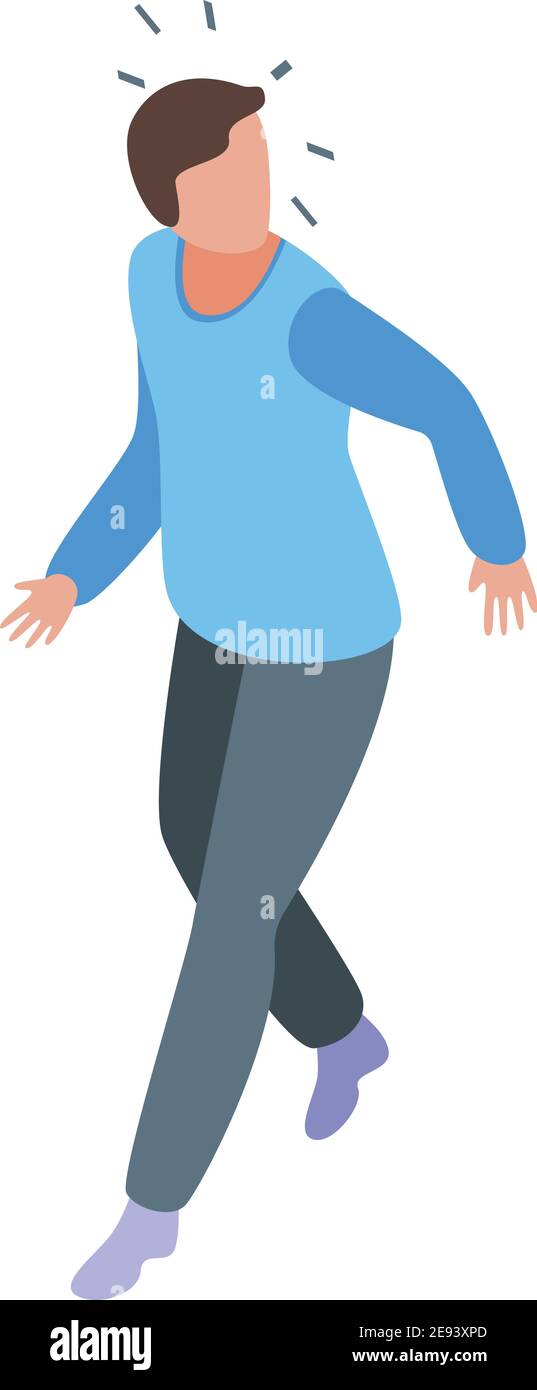 Scared man icon. Isometric of scared man vector icon for web design ...