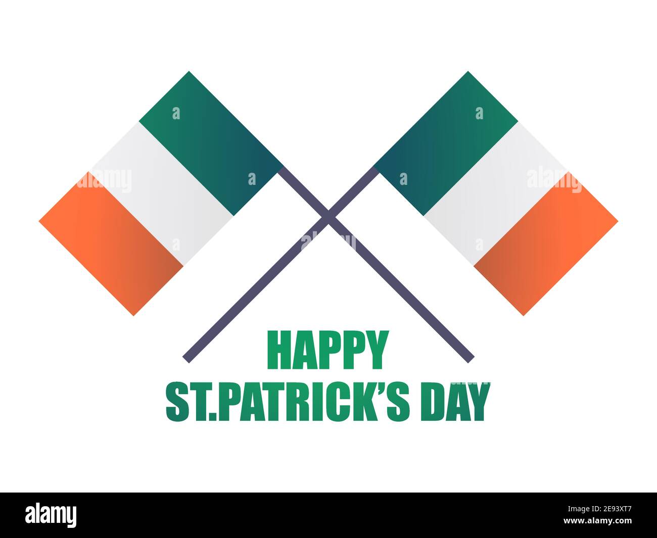 Happy St. Patrick's Day. Irish flags isolated on white background ...