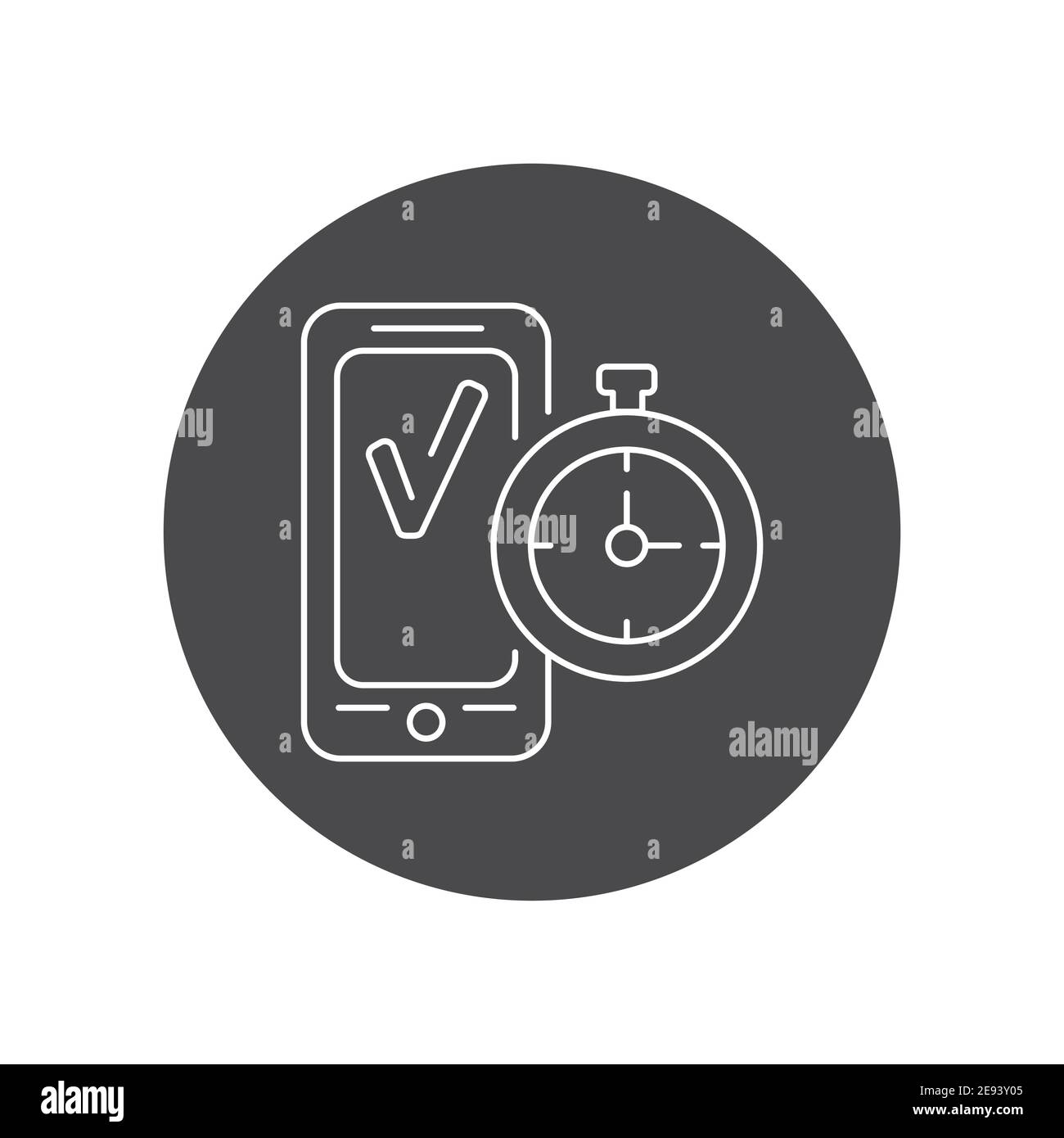 Time tracker mobile application in smartphone black glyph icon ...