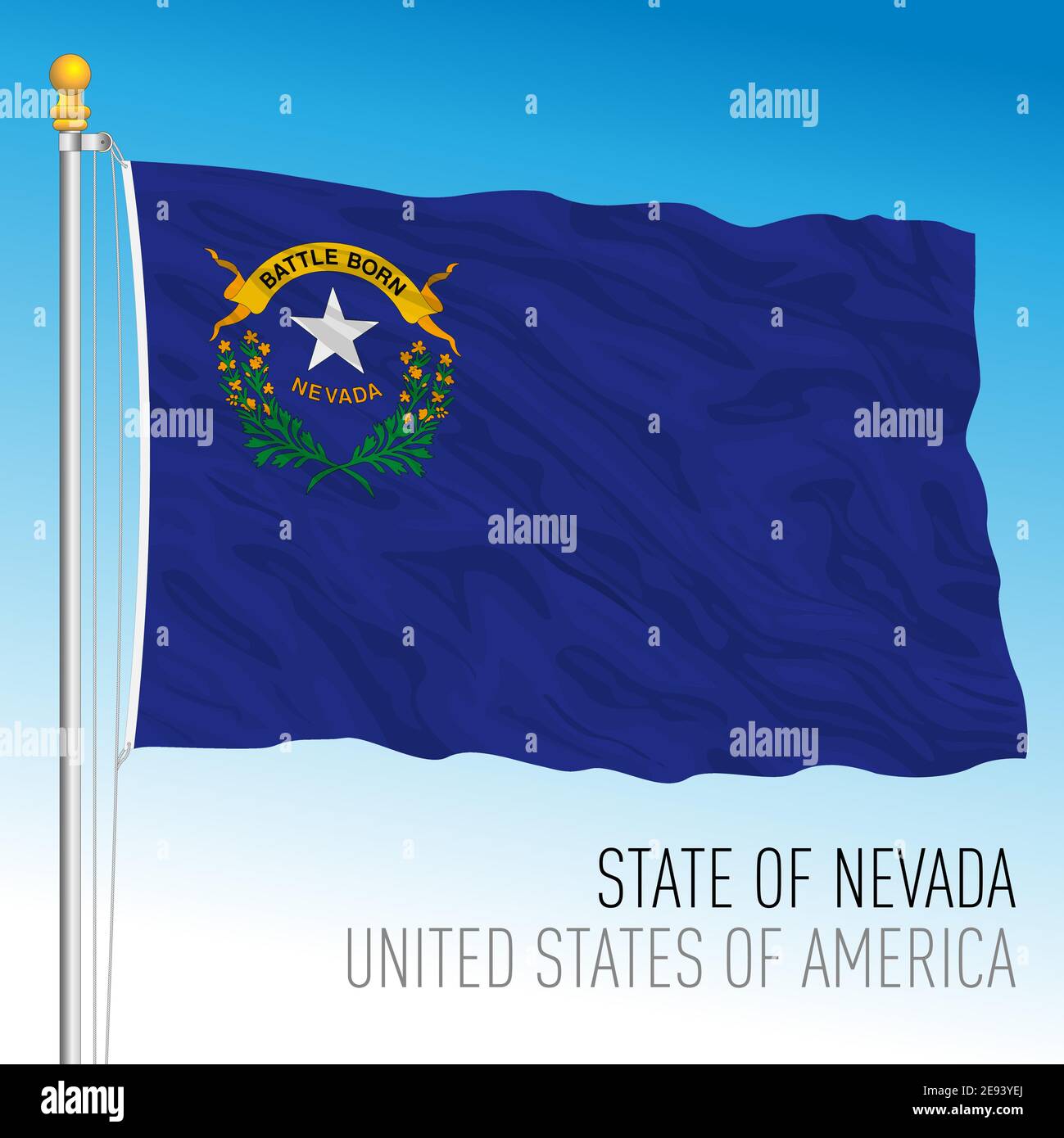 Nevada federal state flag, United States, vector illustration Stock ...