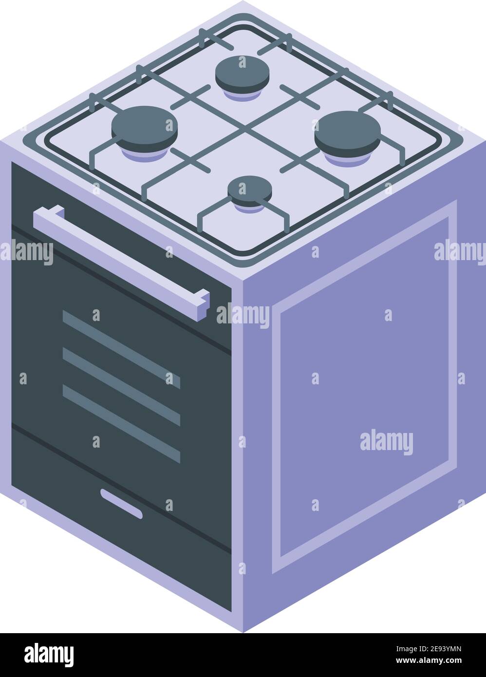 Kitchen burning gas stove icon. Isometric of kitchen burning gas stove ...