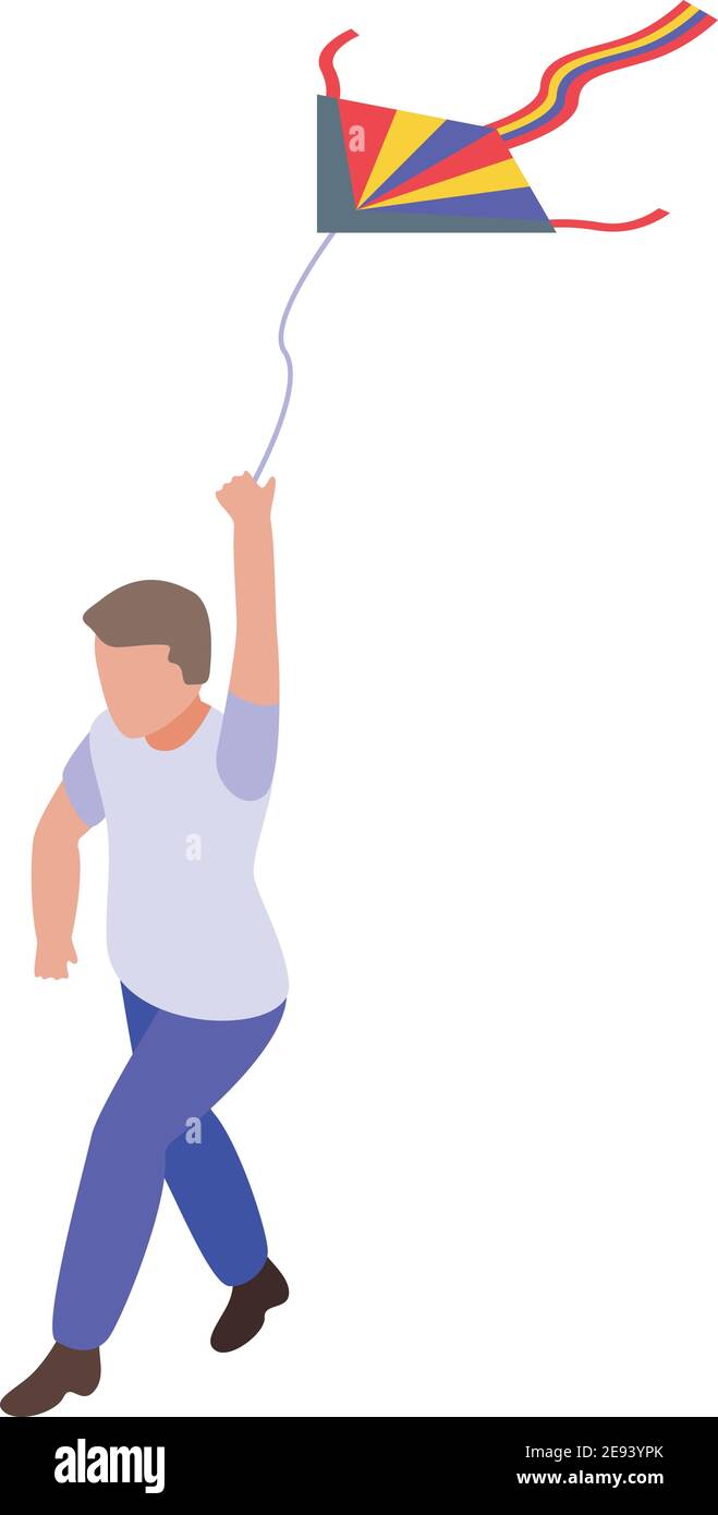 Sky flying kite icon. Isometric of sky flying kite vector icon for web ...