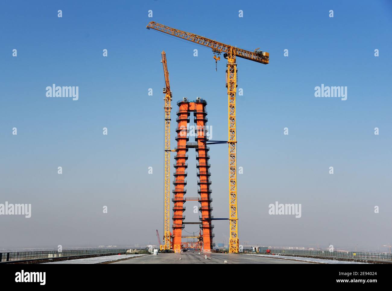 Jinan, China's Shandong Province. 2nd Feb, 2021. Workers work at the ...