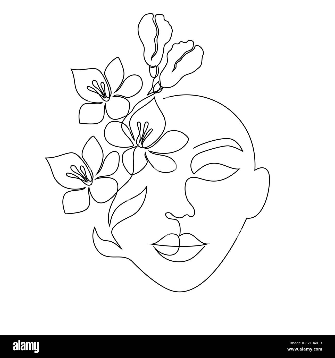 Minimal woman face Stock Vector Image & Art - Alamy