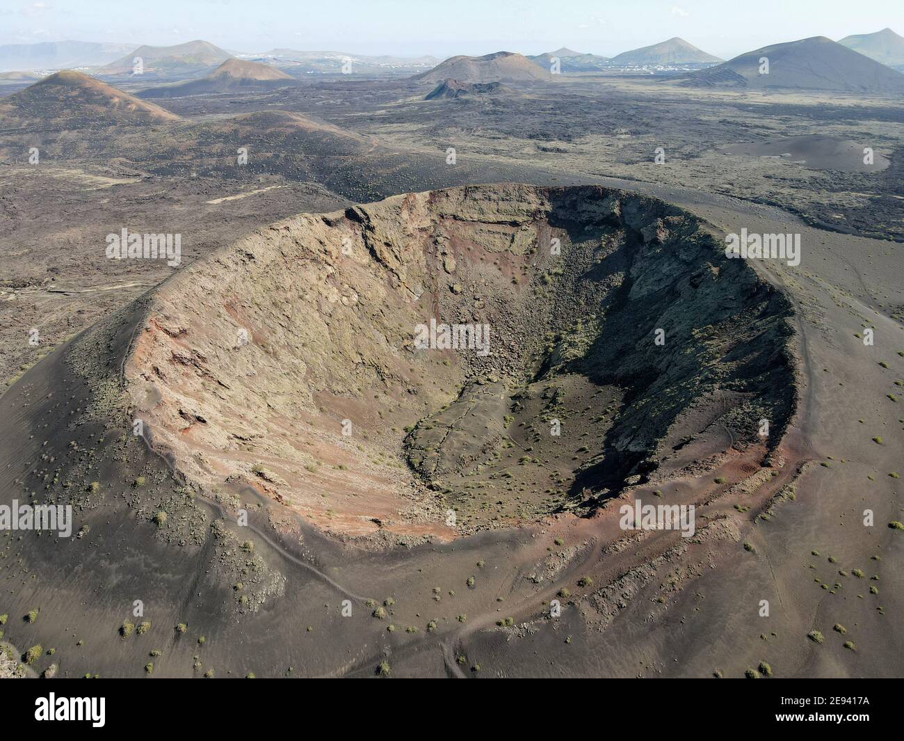 Landscape with volcano at the Canary island of Lanzarote on Spain Stock ...