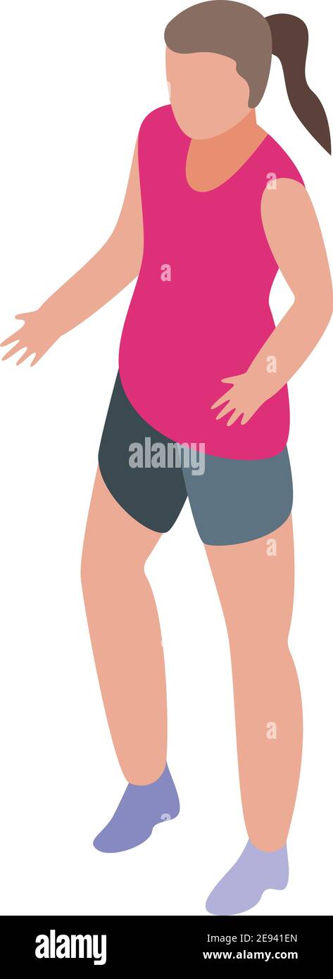 Girl basketball player icon. Isometric of girl basketball player vector ...