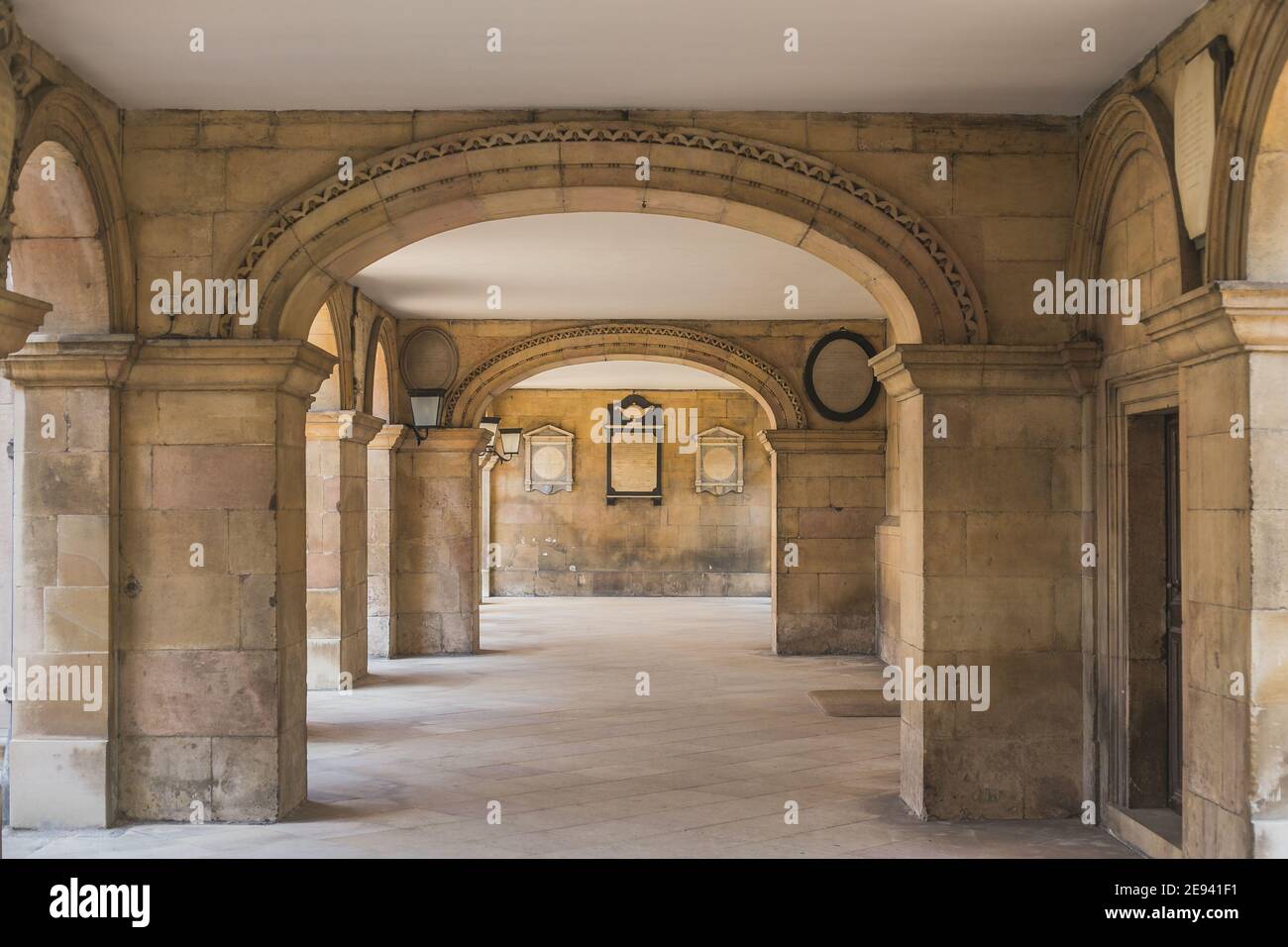 Corridors inside Emmanuel College in Cambridge, England, UK Stock Photo ...