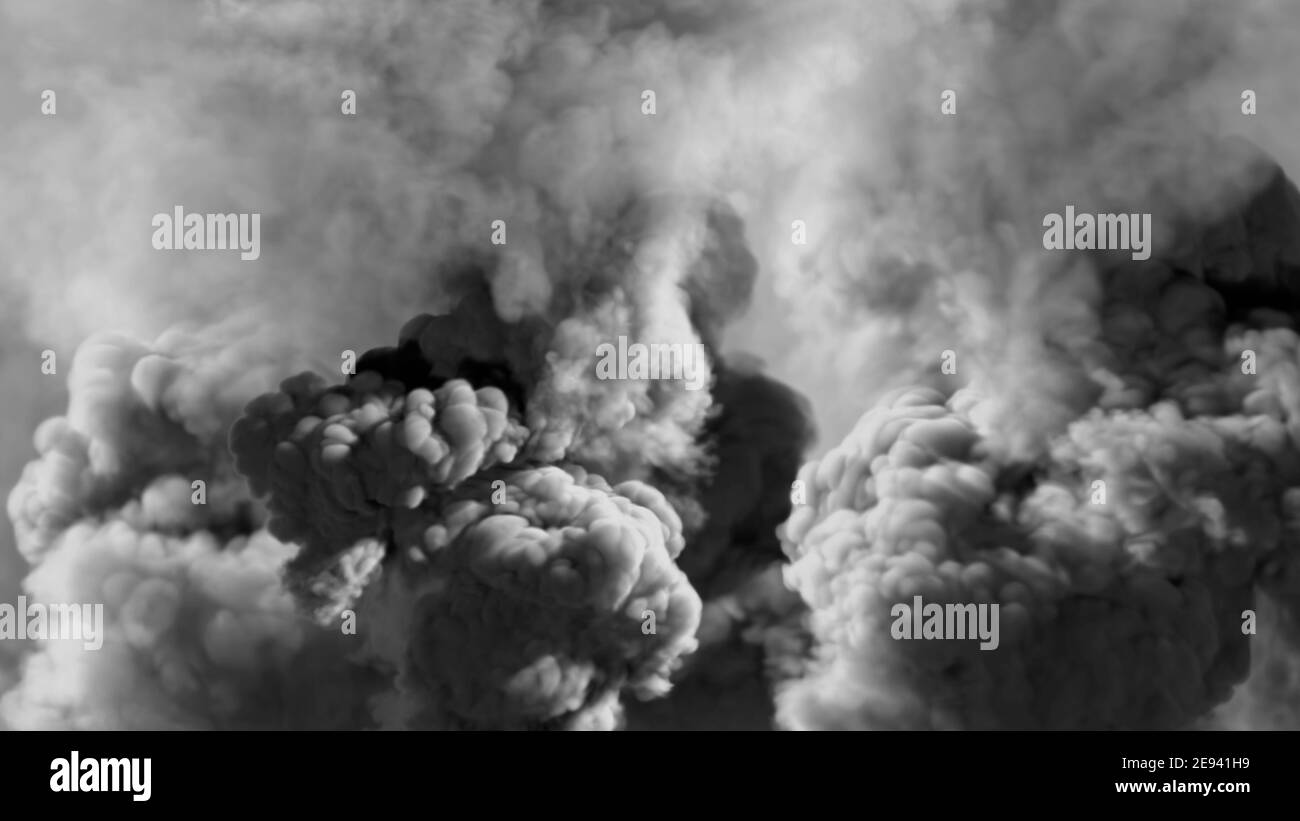 vivid background of heavy smoke, carbon dioxide concept - abstract 3D ...