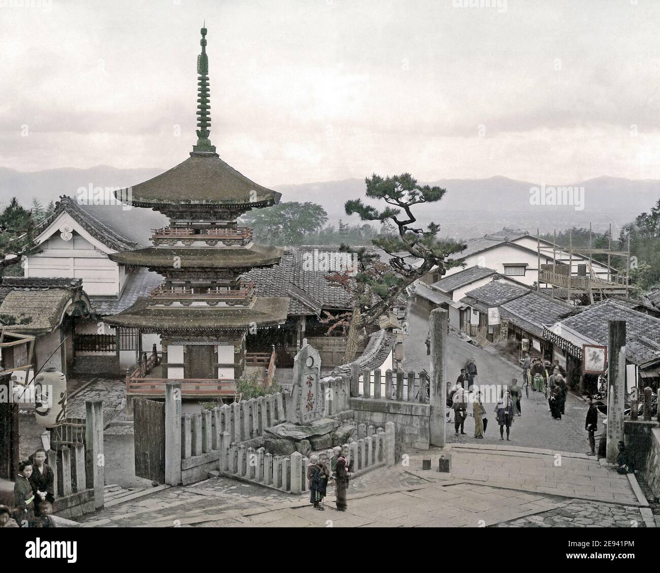Late 19th century photograph - pagoda, Kiyomizu, Kyoto, Japan Stock ...