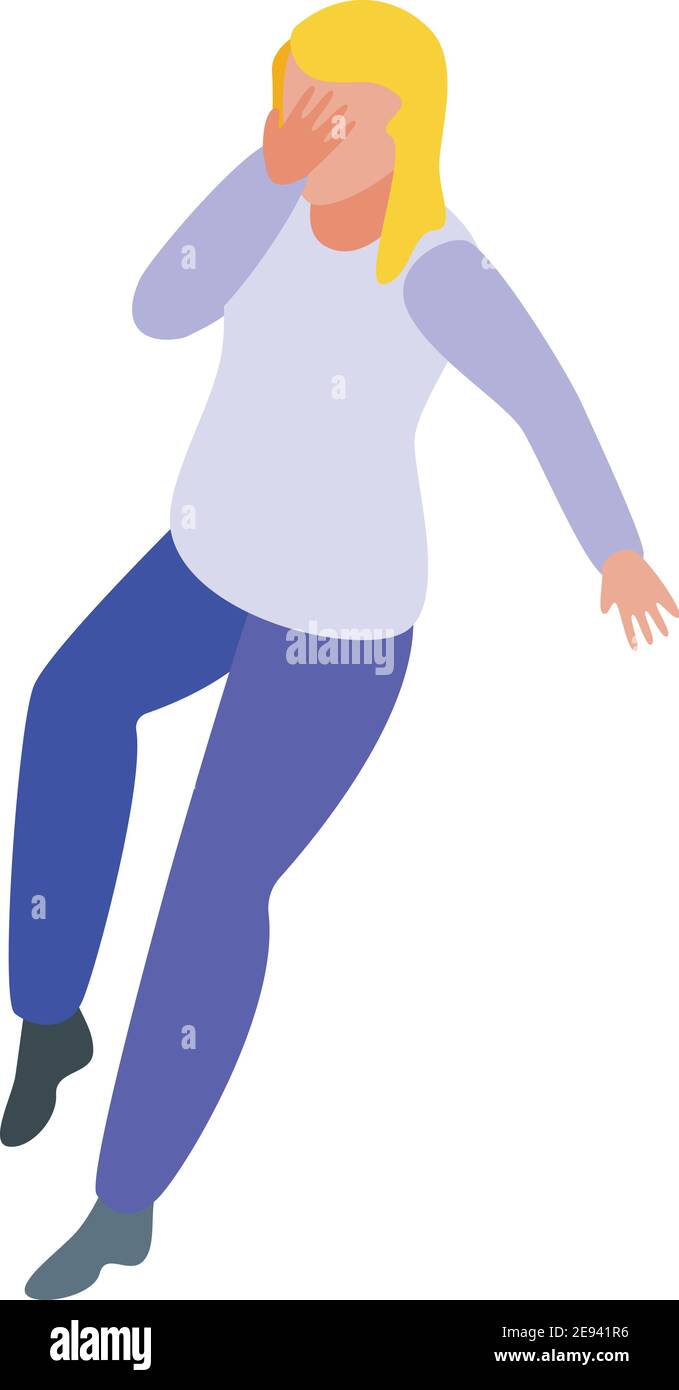 Scared woman icon. Isometric of scared woman vector icon for web design ...