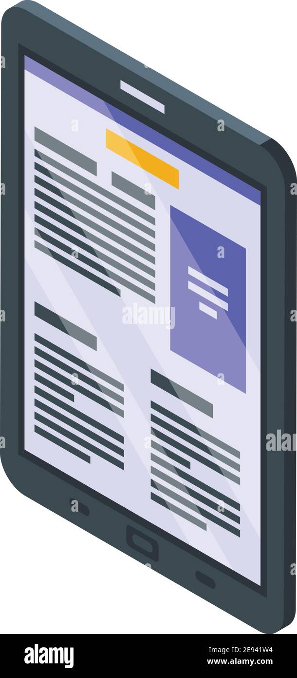 Reader device icon. Isometric of reader device vector icon for web ...