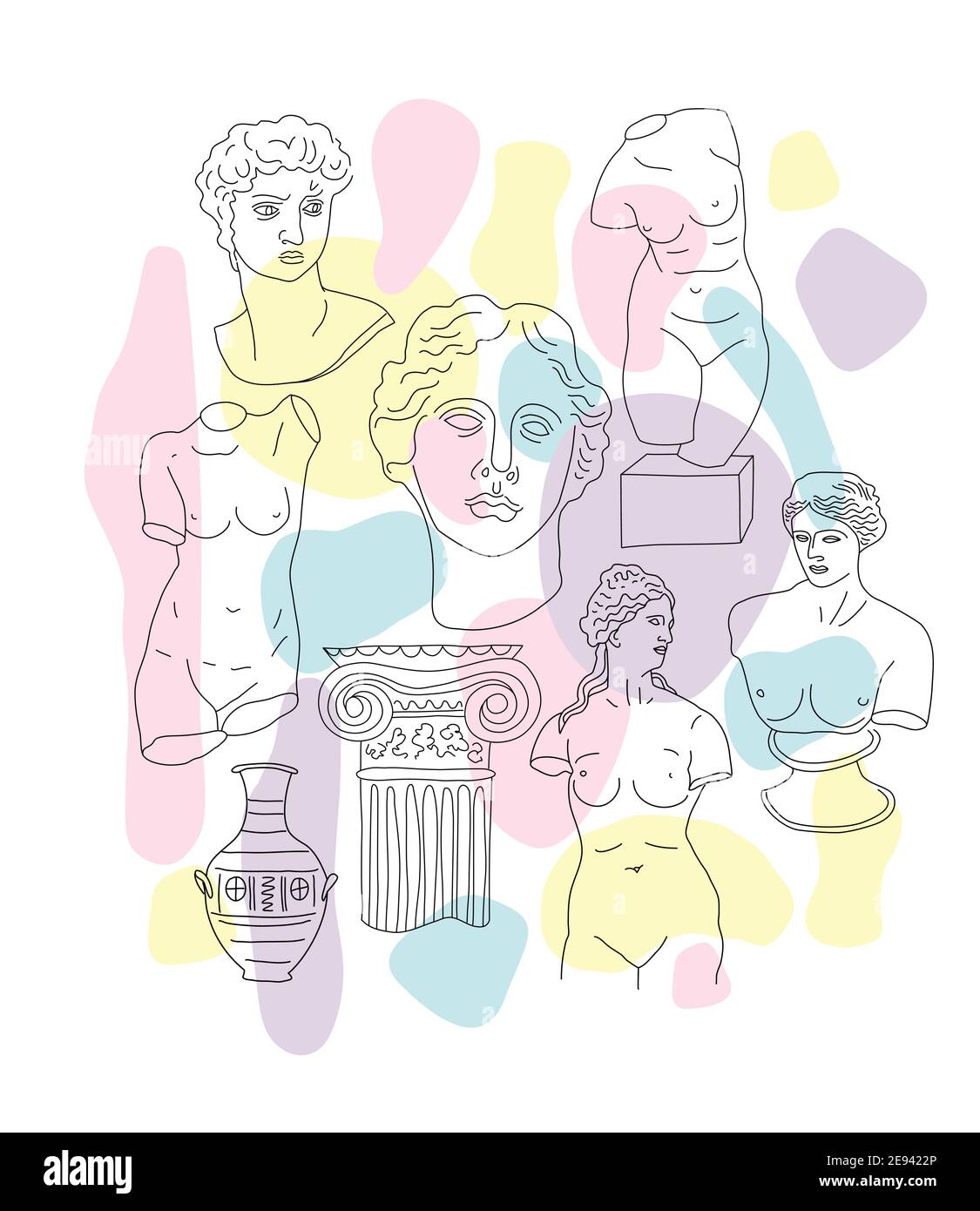 Ancient Greece and Rome set tradition and culture vector pattern. The ...