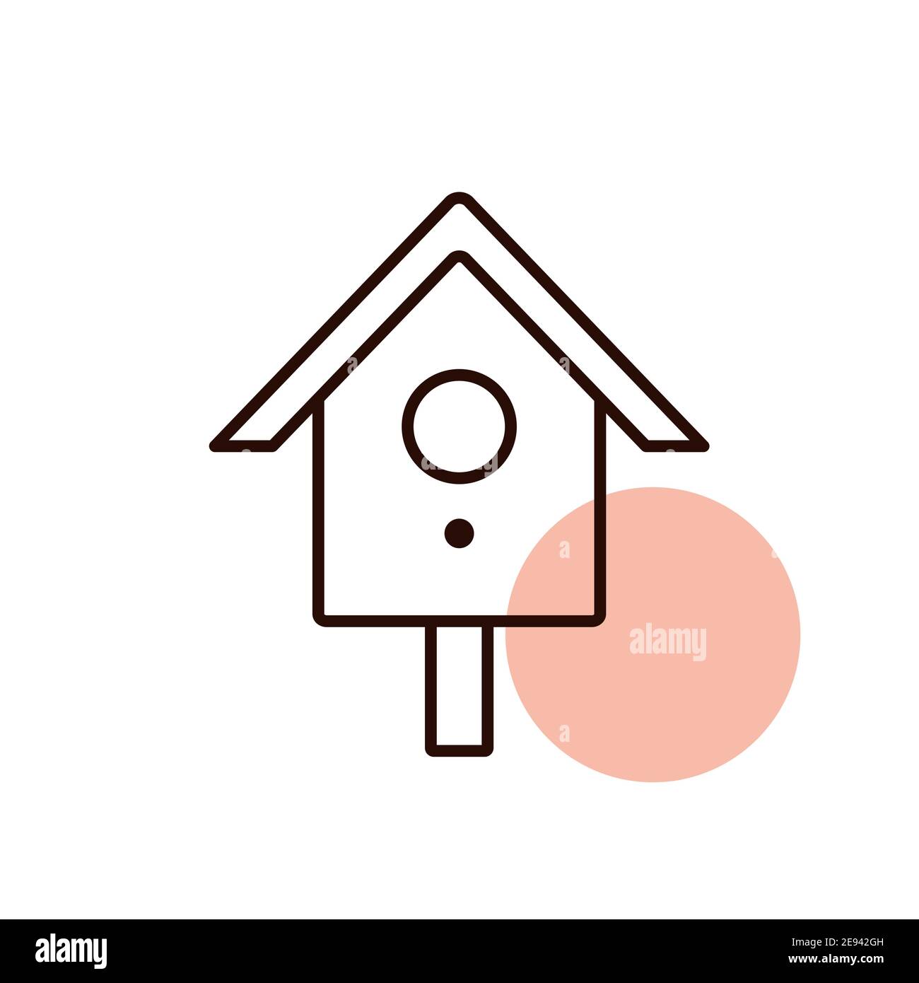 Nesting box or birds house vector icon. Graph symbol for pet and ...