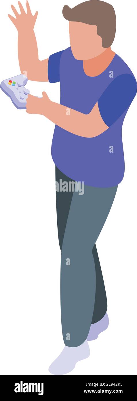 Mobile game player icon. Isometric of mobile game player vector icon ...