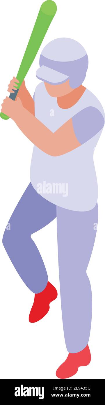 Batsman icon. Isometric of batsman vector icon for web design isolated ...