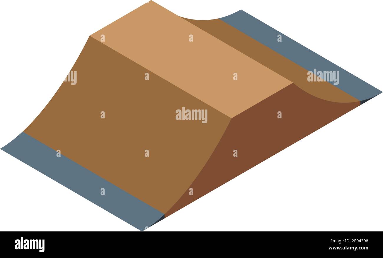 Street wooden ramp icon. Isometric of street wooden ramp vector icon ...