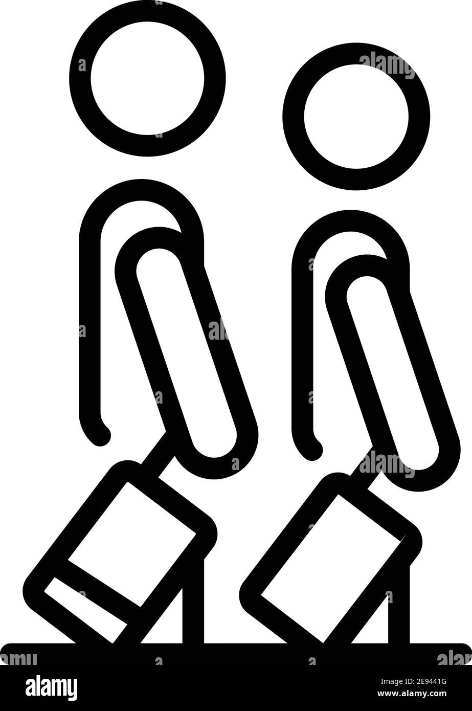 Aircraft passengers icon. Outline aircraft passengers vector icon for ...