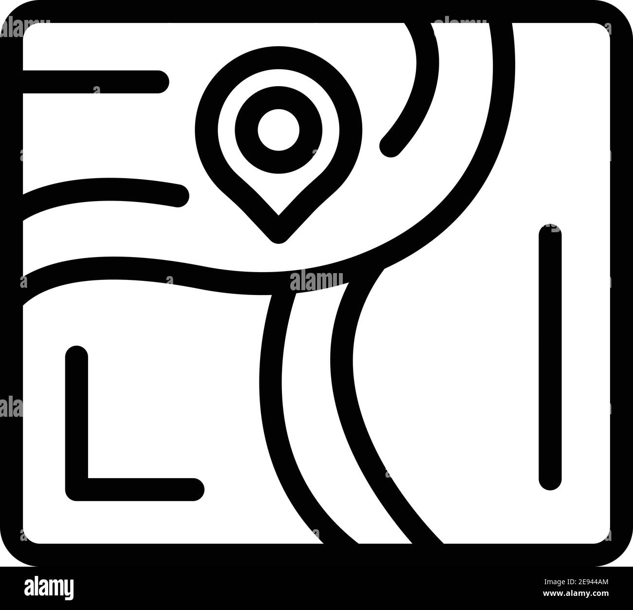 Map location icon. Outline map location vector icon for web design ...