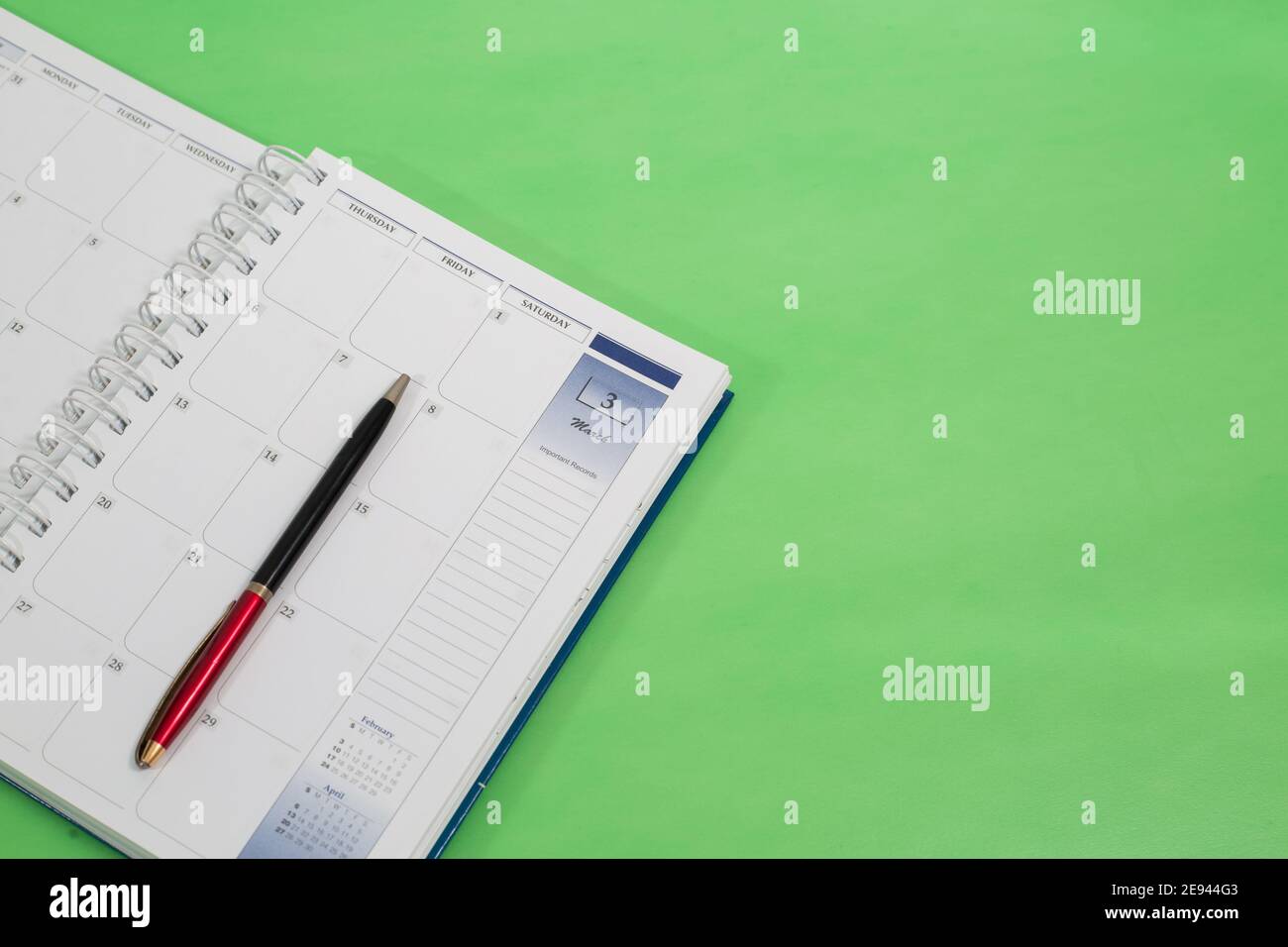 Calendar of green hi-res stock photography and images - Alamy