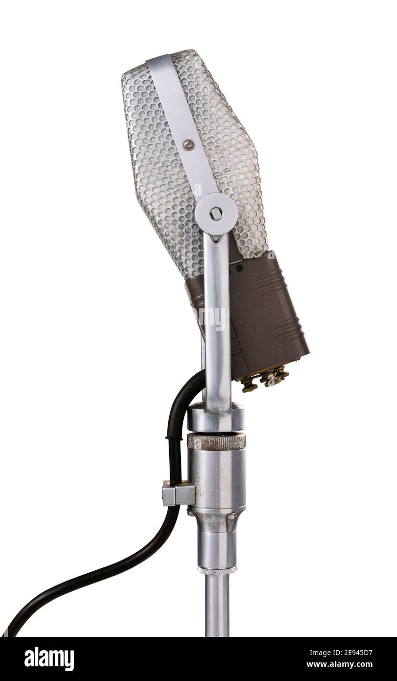 Side view of a vintage microphone Stock Photo - Alamy