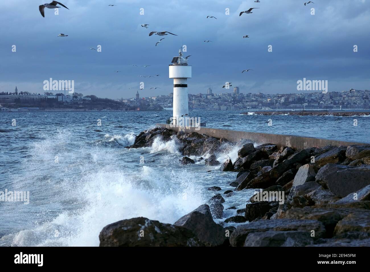 Southwest wind storm in the Bosphorus ,Istanbul,Turkey Stock Photo - Alamy