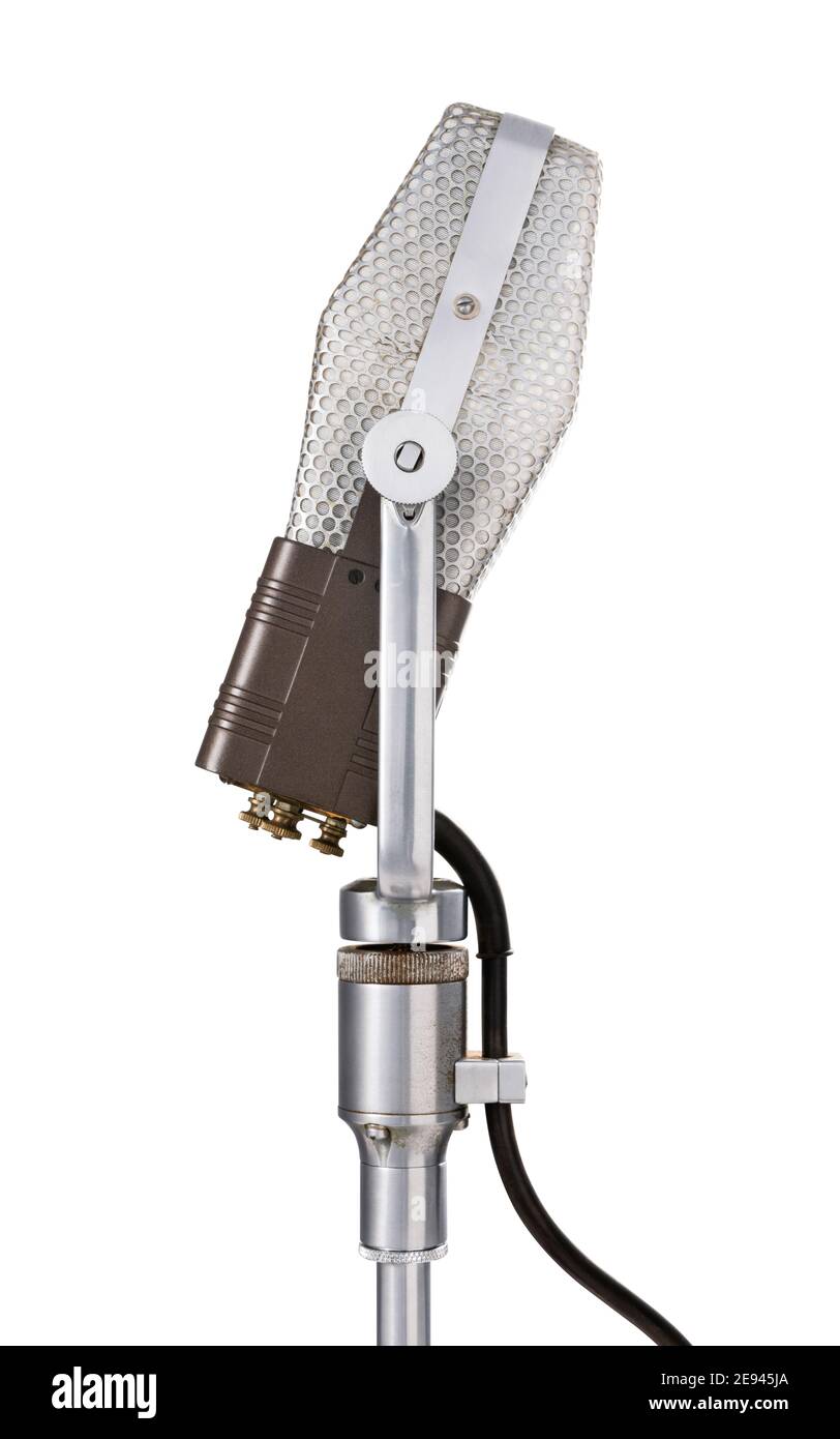 Side view of a vintage microphone Stock Photo - Alamy