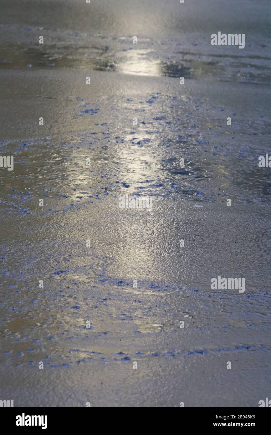 Fragments of ice in frozen lake Stock Photo - Alamy