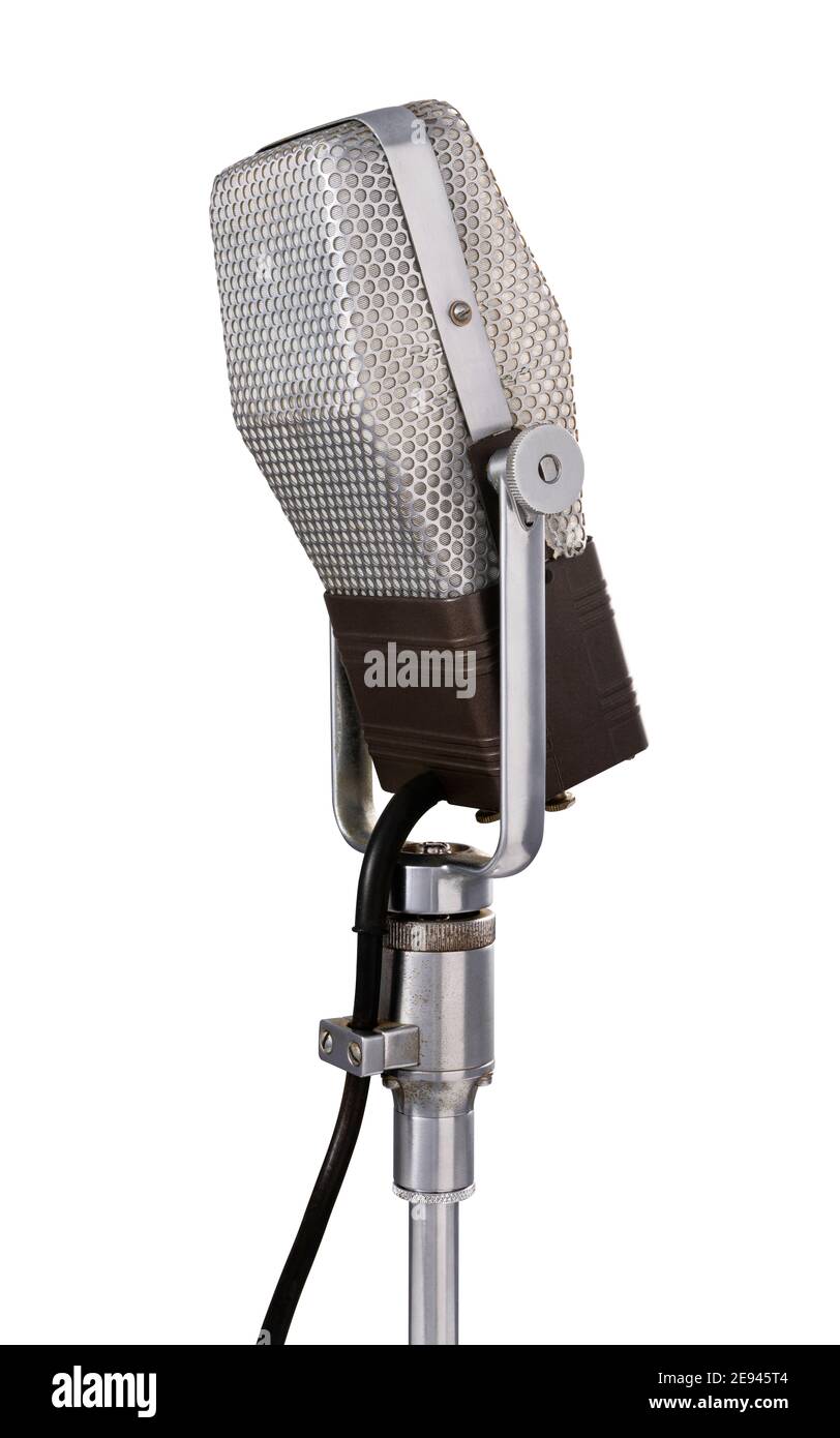 Back view of a vintage microphone Stock Photo - Alamy
