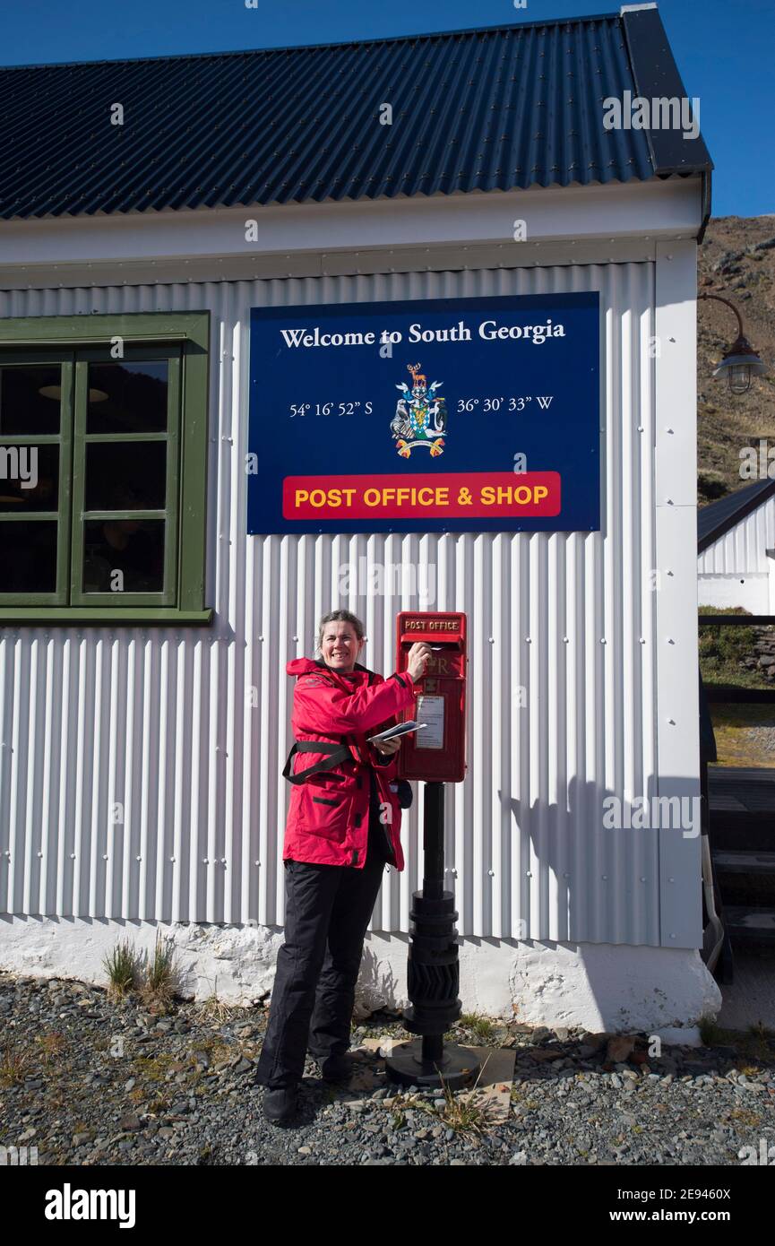 The post office in Grytviken on the Island of South Georgia, Antarctica ...