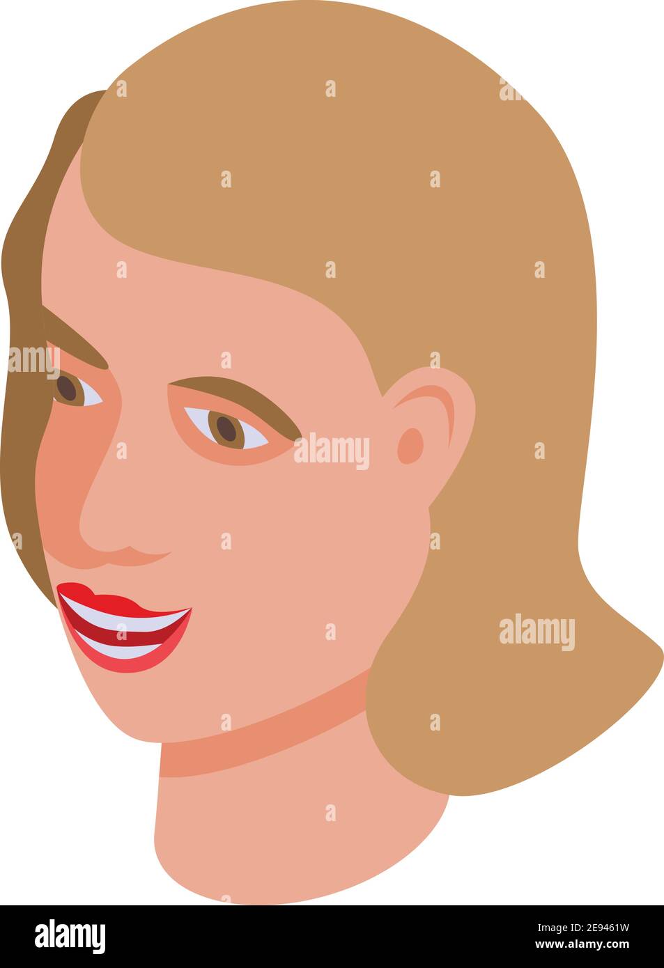 Happy girl icon. Isometric of happy girl vector icon for web design ...