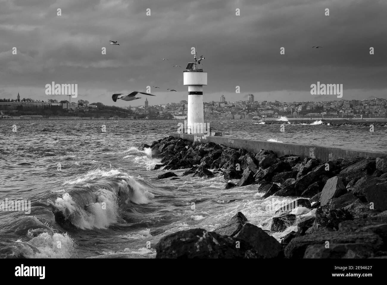 Southwest wind storm in the Bosphorus ,Istanbul,Turkey Stock Photo - Alamy
