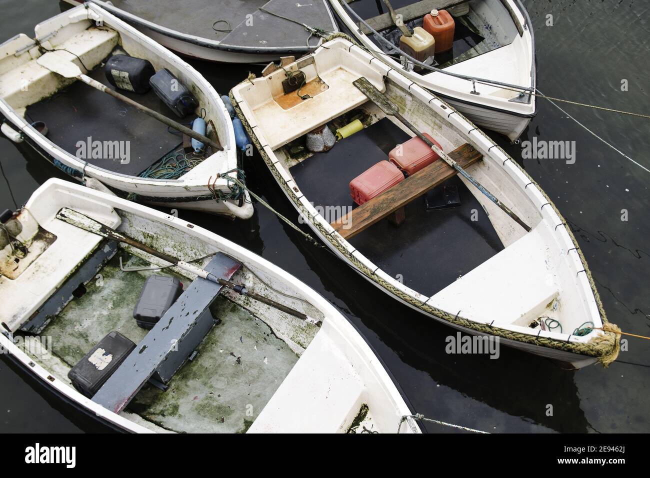 High angle shot of boats in a port Stock Photo - Alamy