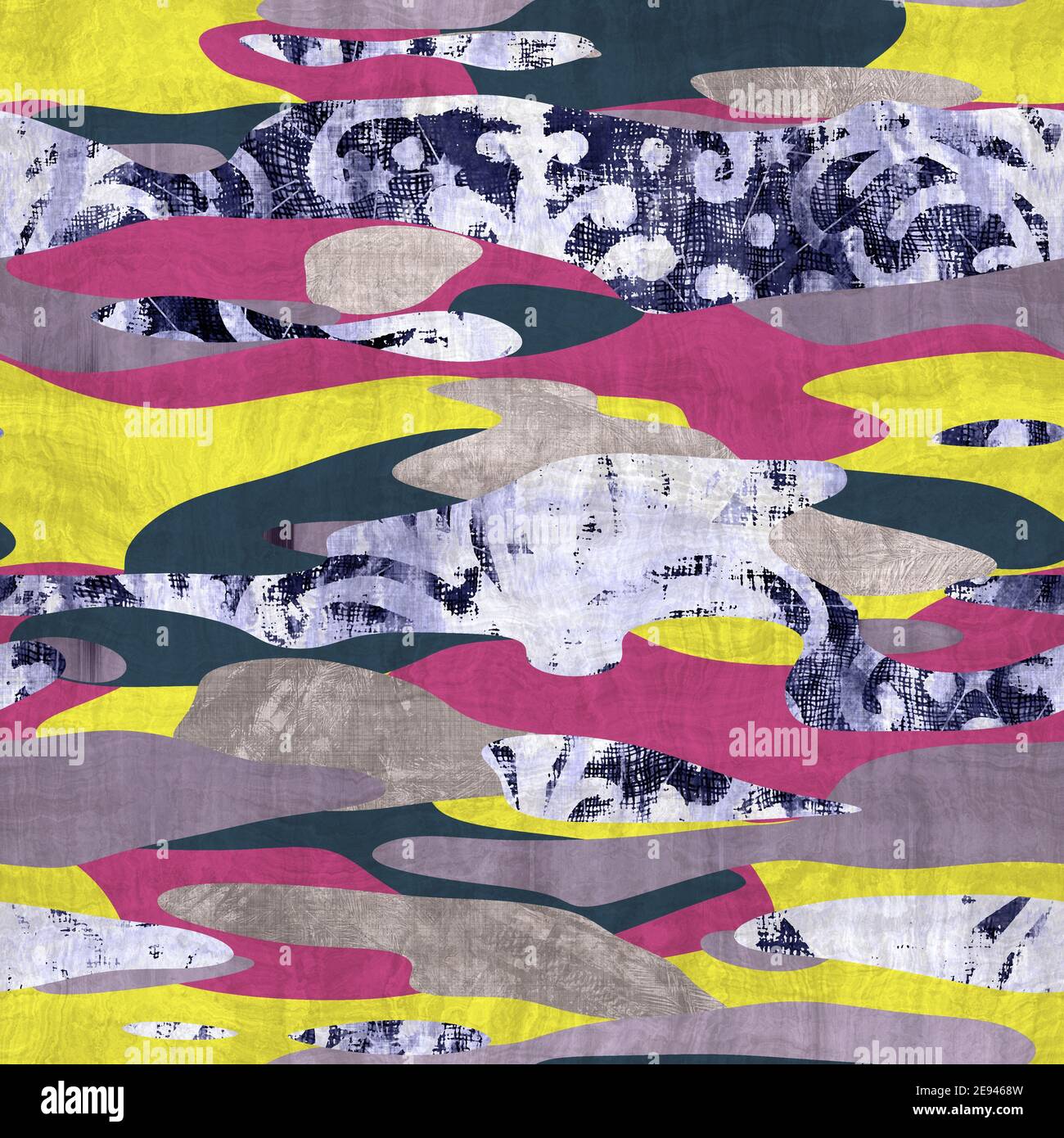 Seamless collage in camo shapes vivid montage Stock Photo - Alamy