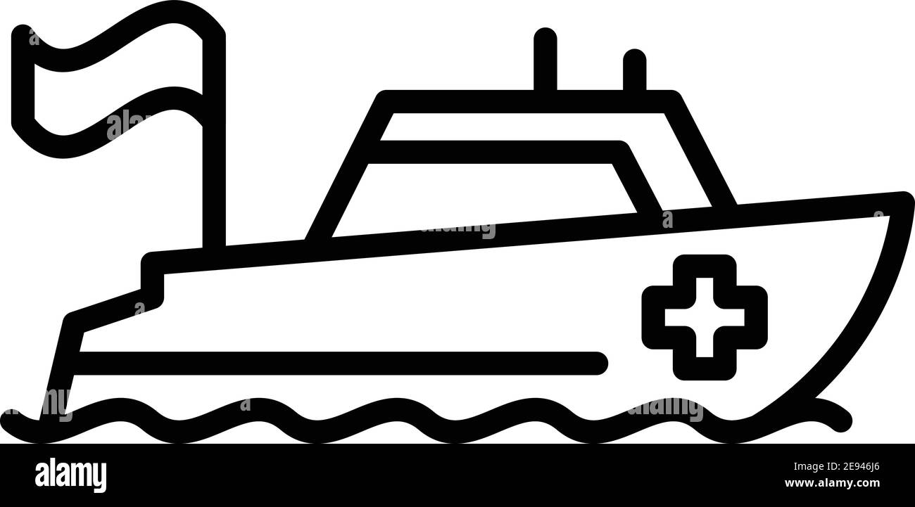 Ocean rescue boat icon. Outline ocean rescue boat vector icon for web ...