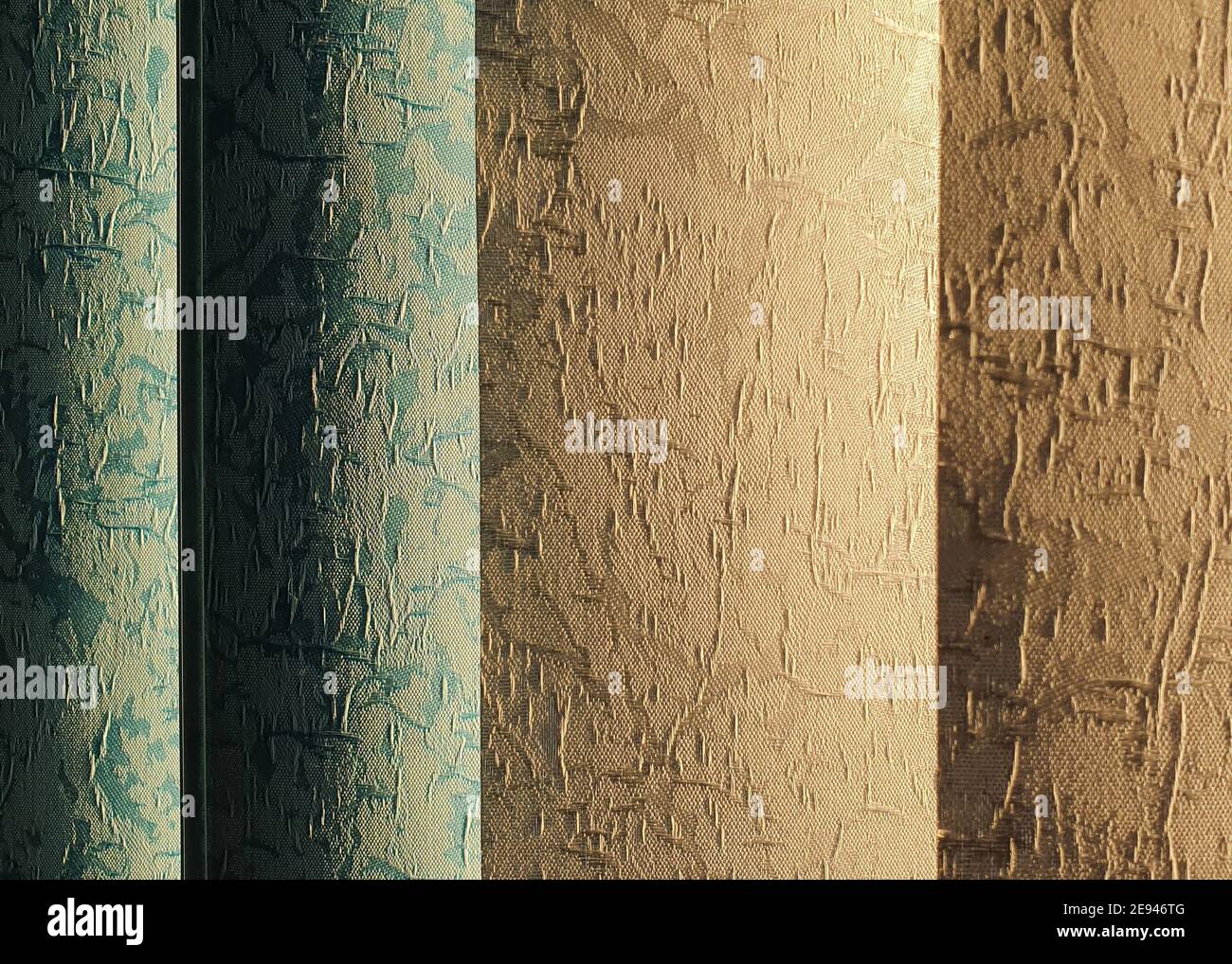 Texture of vertical wide blinds inside window in light of sunset Stock ...