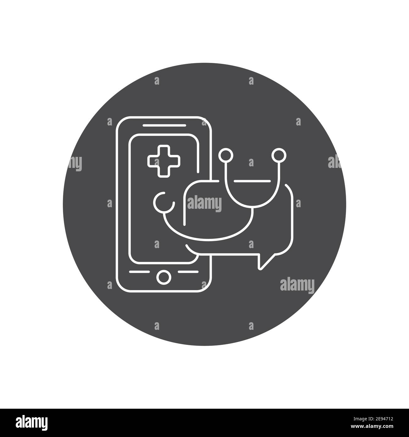 Online doctor mobile application in smartphone black glyph icon ...