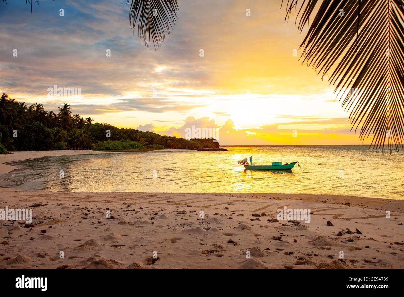 Romantic ocean bay with blue water Stock Photo - Alamy