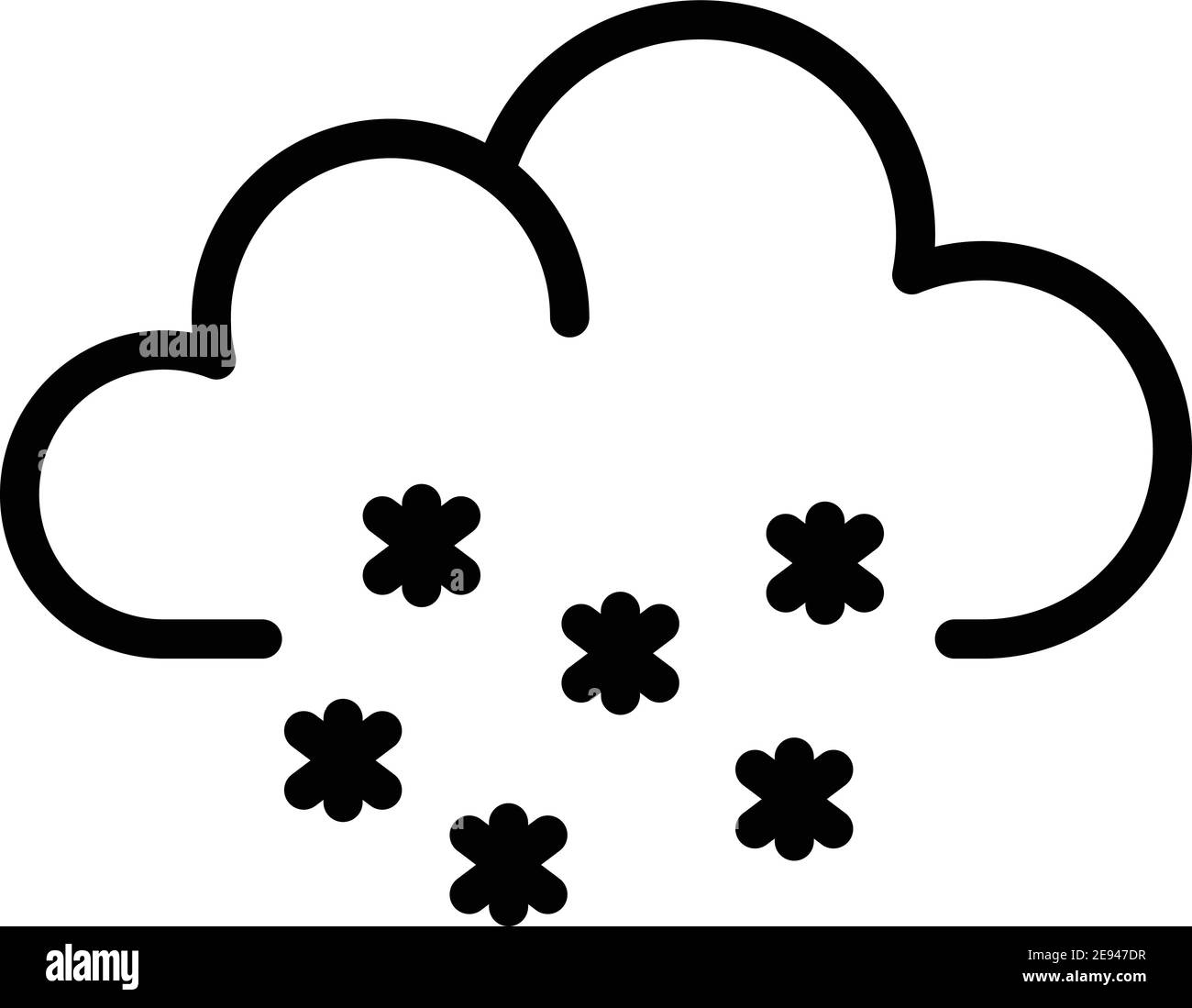 Snow cloud icon. Outline snow cloud vector icon for web design isolated ...