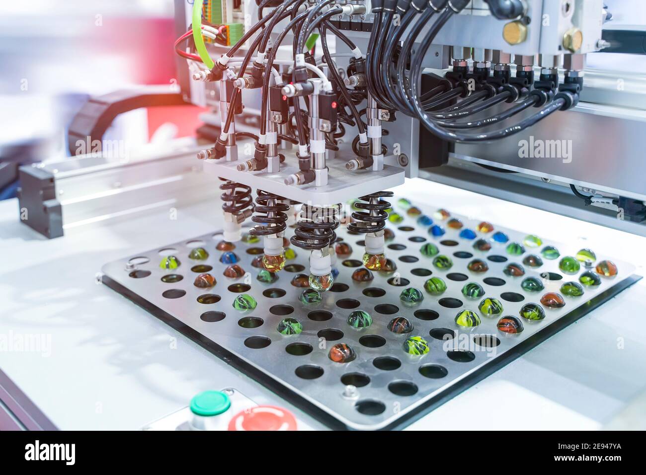 robotic pneumatic piston sucker unit on industrial machine,automation ...