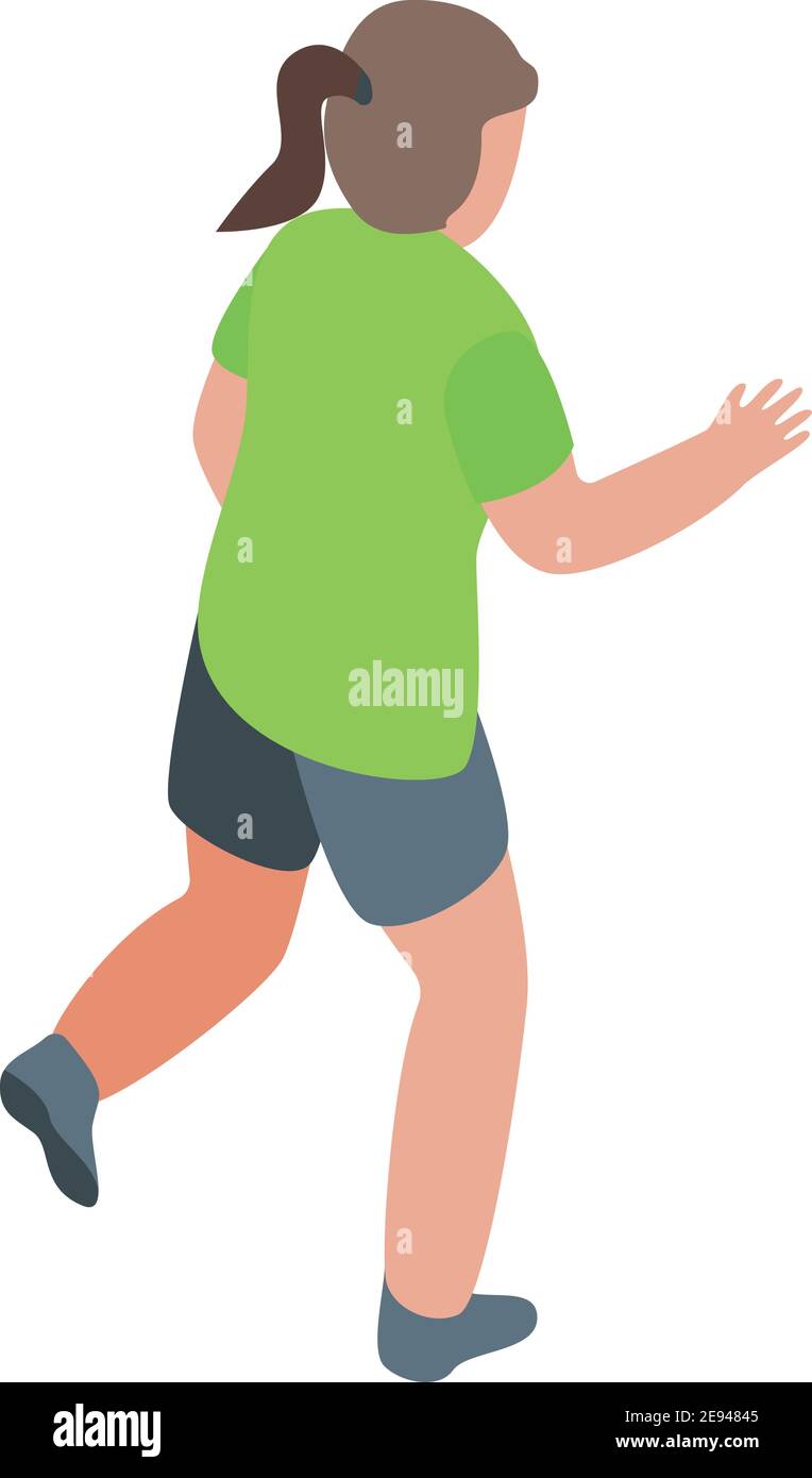 Girl soccer player icon. Isometric of girl soccer player vector icon ...