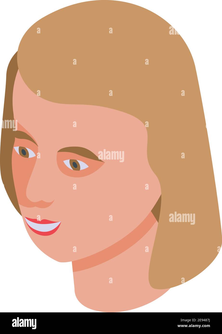 Smile teen girl icon. Isometric of smile teen girl vector icon for web ...