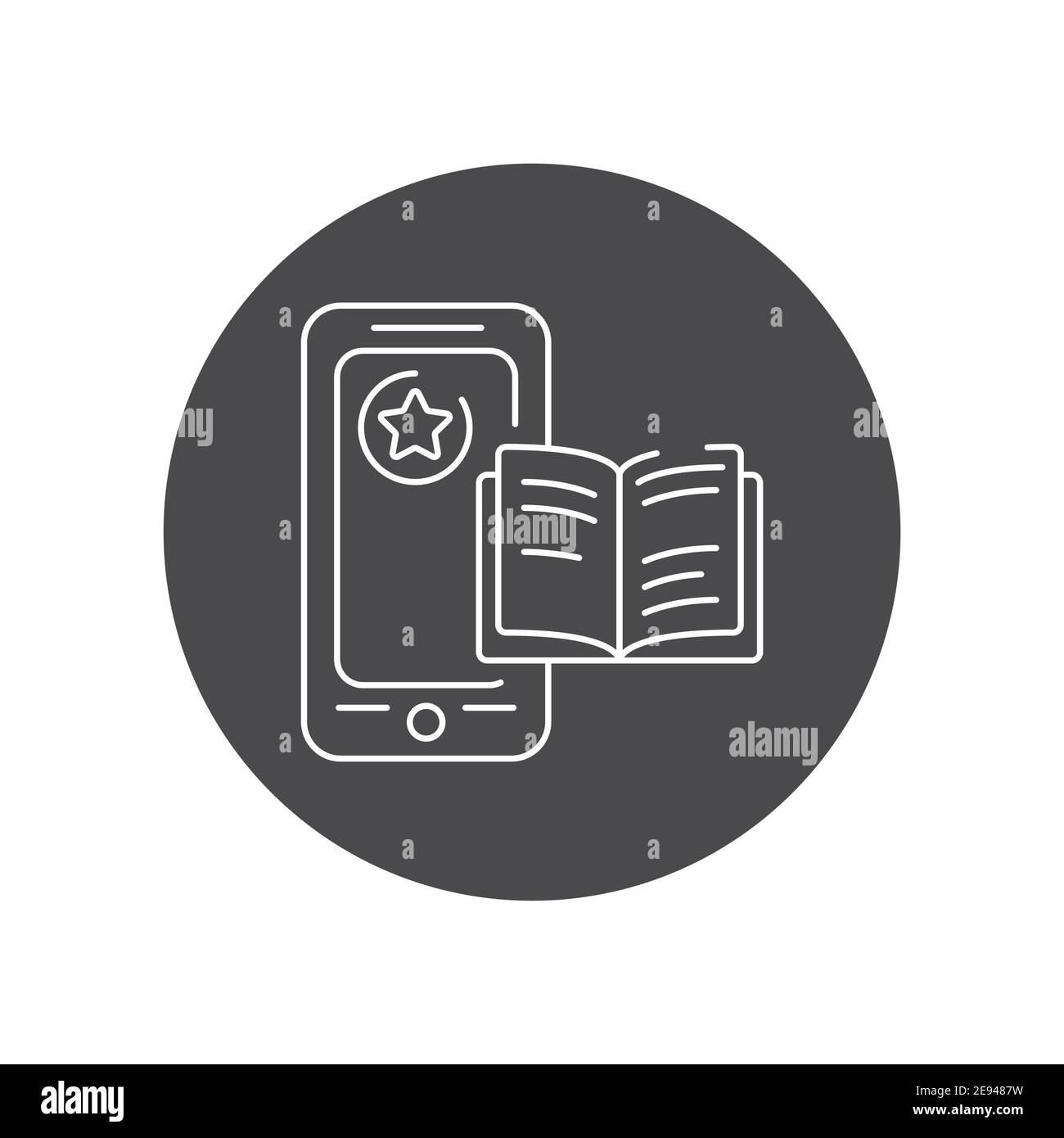 Reader mobile application in smartphone black glyph icon. Pictogram for ...