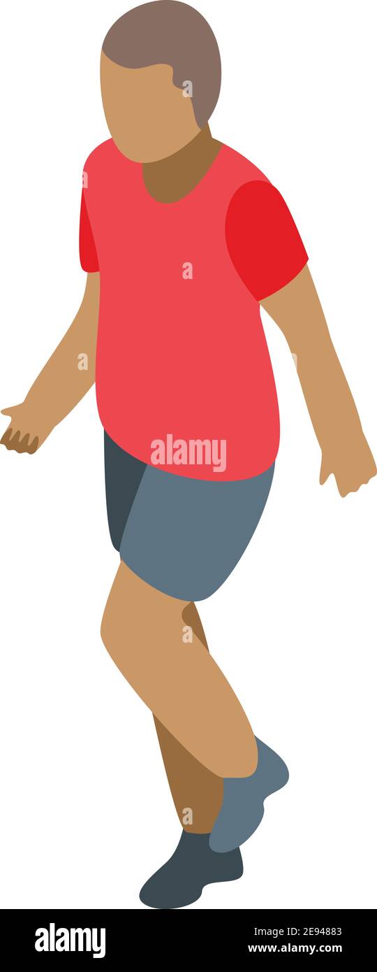 Young boy soccer player icon. Isometric of young boy soccer player ...