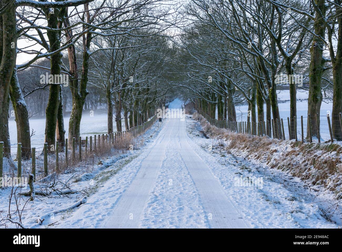 Poor driving conditions on Lancashire roads Stock Photo - Alamy