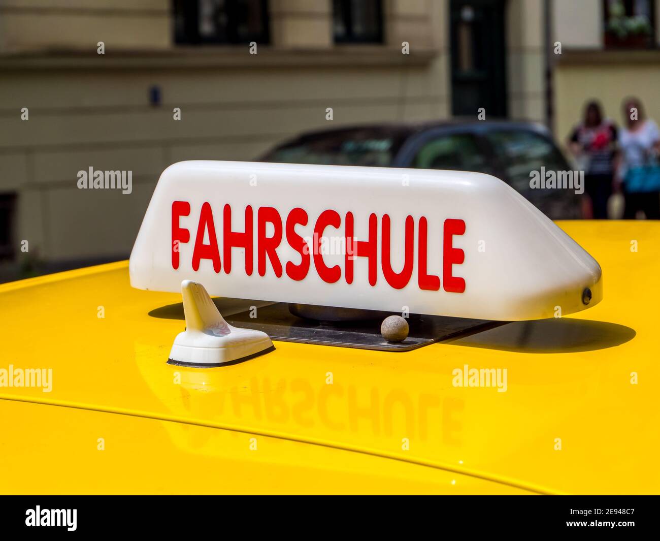 Driving School Sign On Car in german Stock Photo - Alamy
